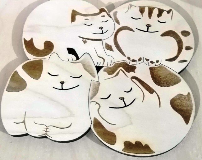 Cat coasters - Download free Vector files