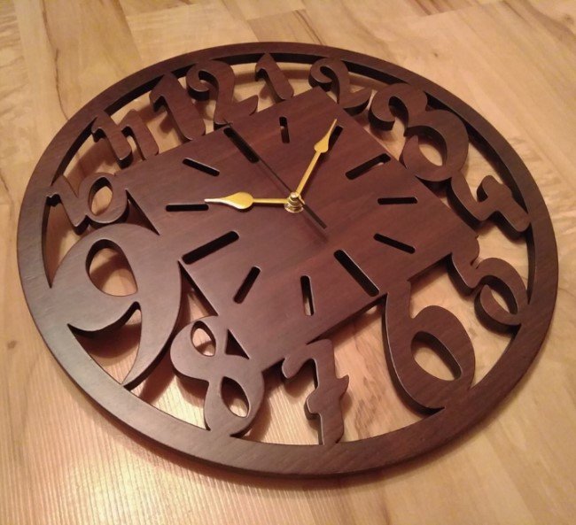 Unique Wooden Wall Clock - Download free Vector files