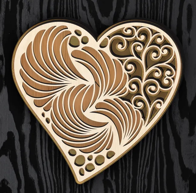 3D layered heart - Download free Vector files
