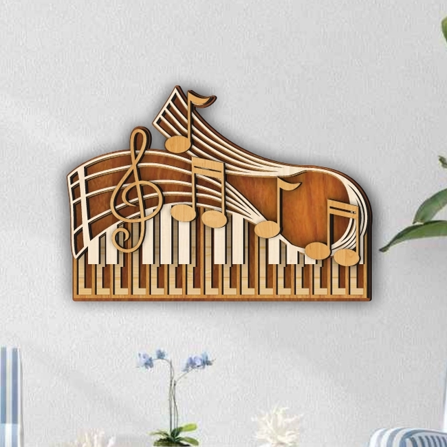 Multilayer Piano Music Wall Decor - Download free Vector files