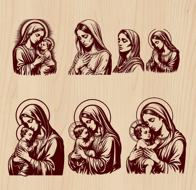 Mary and Jesus - Download free Vector files
